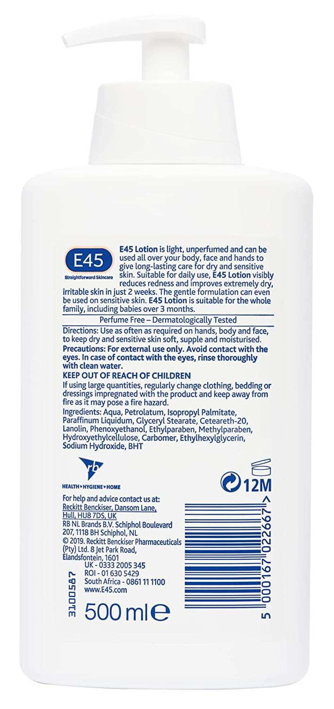 E45 - Moisturising Lotion for Dry & Sensitive Skin 500ml — HOME EXPRESS