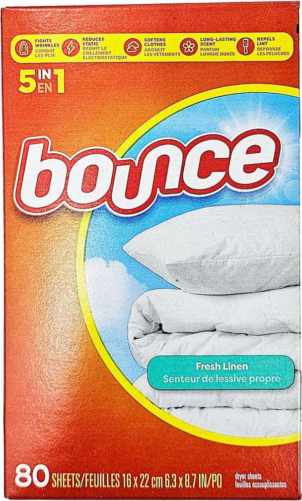 Bounce - Fabric Softener Dryer Sheets Fresh Linen 80 count — HOME EXPRESS