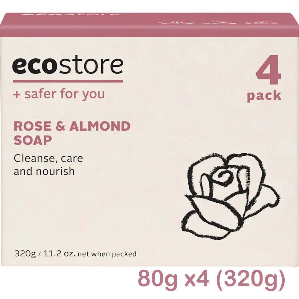 Ecostore - Rose & Almond Bar Soap 80g X4 / 320G — HOME EXPRESS