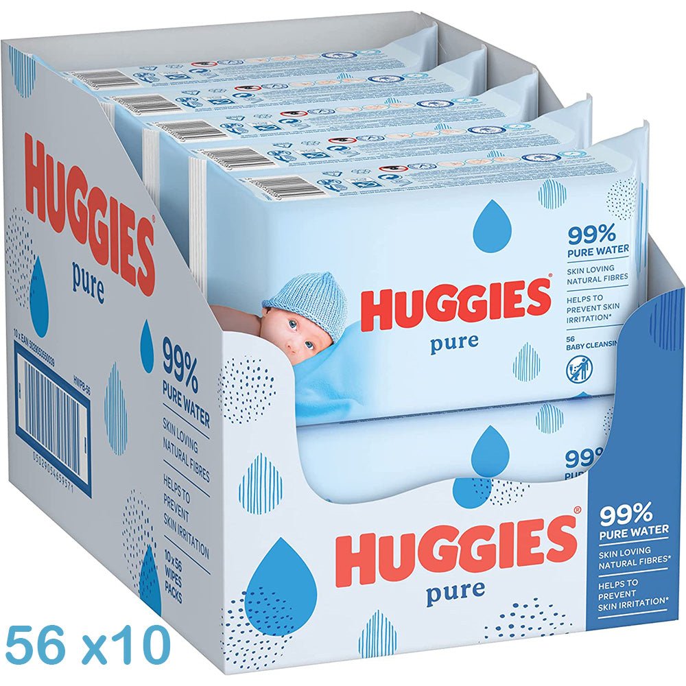 Huggies - [CASE OFFER] 99.9% Huggies Pure Water Baby Wipes 56s x 10 ...