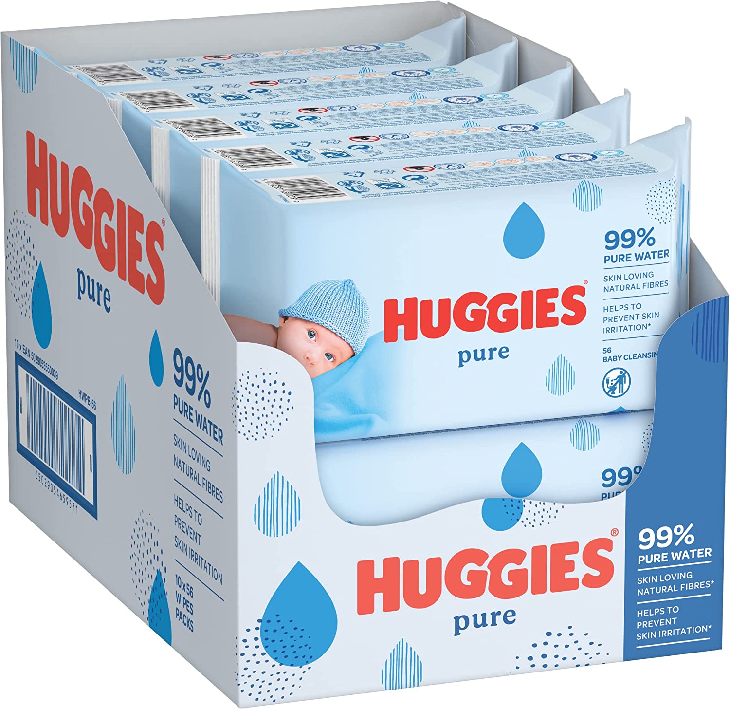 Huggies - [CASE OFFER] 99.9% Huggies Pure Water Baby Wipes 56s x 10 ...
