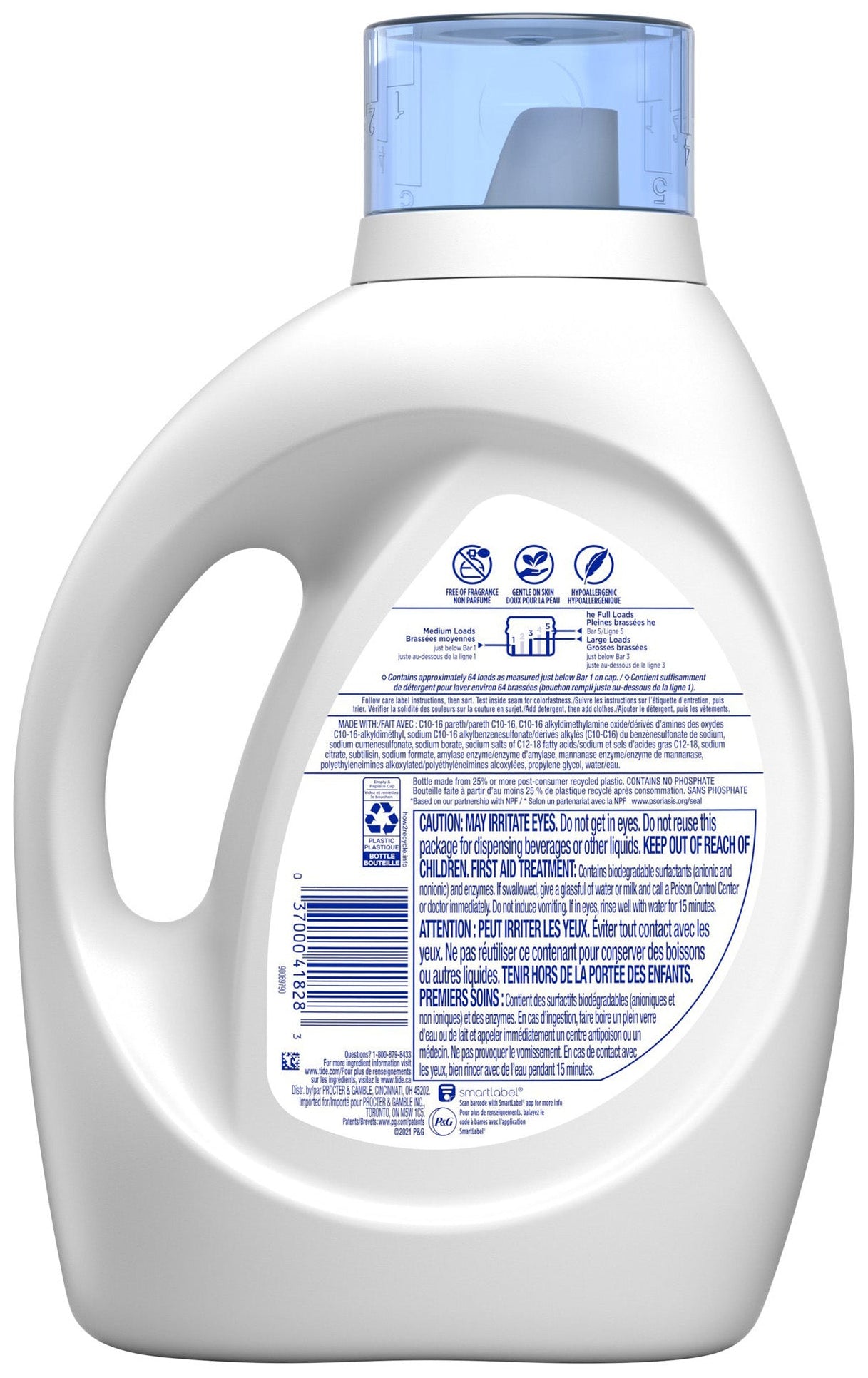 Tide - Liquid Laundry Detergent Free & Gentle Sensitive Skin 2.72L ...
